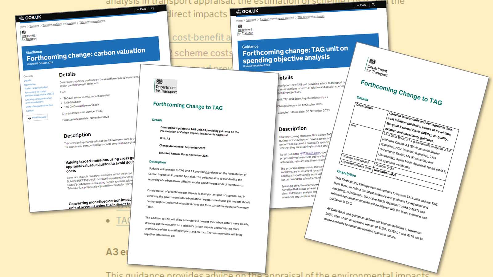 What’s new in TAG? The November 2023 changes to DfT’s Transport ...
